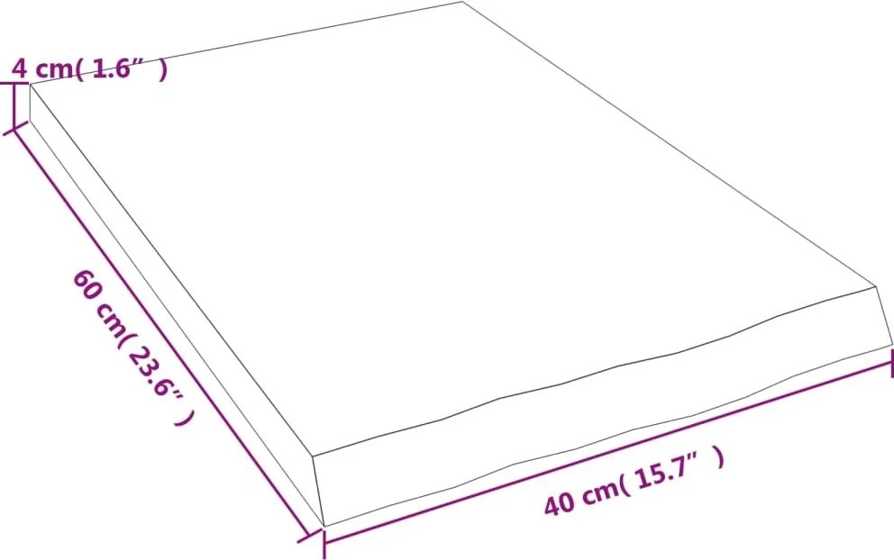 vidaXL Nástěnná police 40x60x(2-4)cm ošetřený masivní dub [363756] Barva: světle hnědá