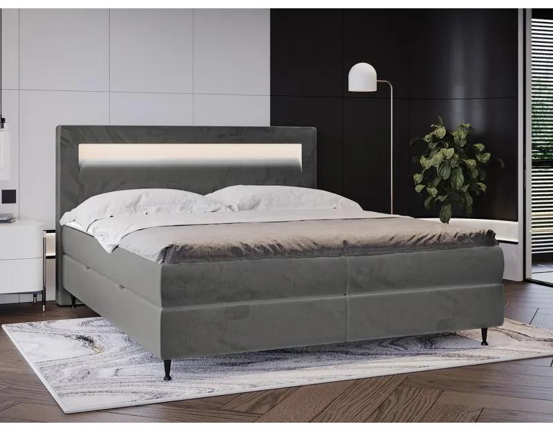 Kontinentální postel s osvětlením Eurybia, Rozměr postele: 160 x 200 cm, Potah: Fresh 01