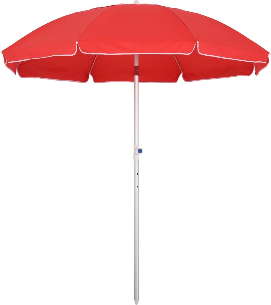 Zahradní slunečník Outsunny, nakloněný osmiúhelníkový, Ø 180 cm, tkanina z polyesteru s vysokou hustotou, UV ochranou, nastavitelný hliníkový stojan,