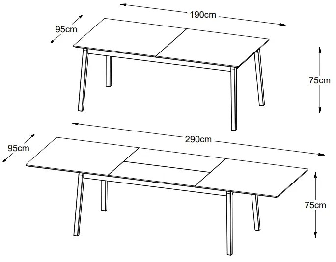 Rozkládací jídelní stůl Zabrina 190-290 cm přírodní dub