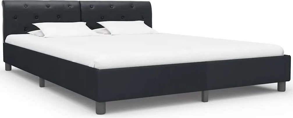 Rám postele černý umělá kůže 160 x 200 cm 284880