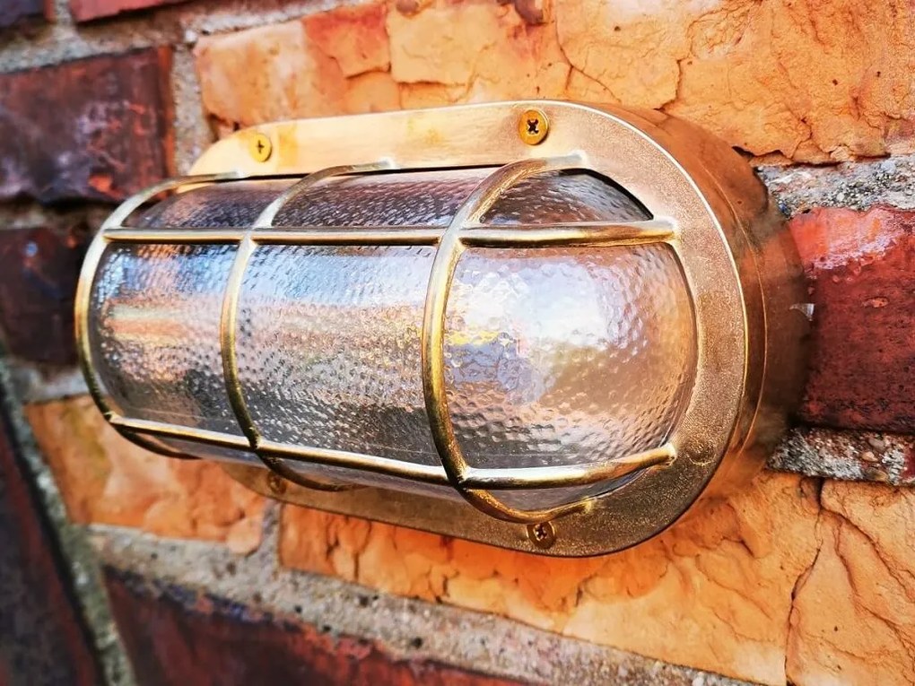 Mosazné venkovní industriální světlo Bulkhead 44 IP64
