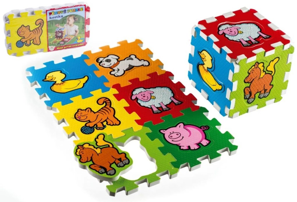 Pěnové puzzle Moje první zvířátka 15x15x1,2cm 6ks MPZ