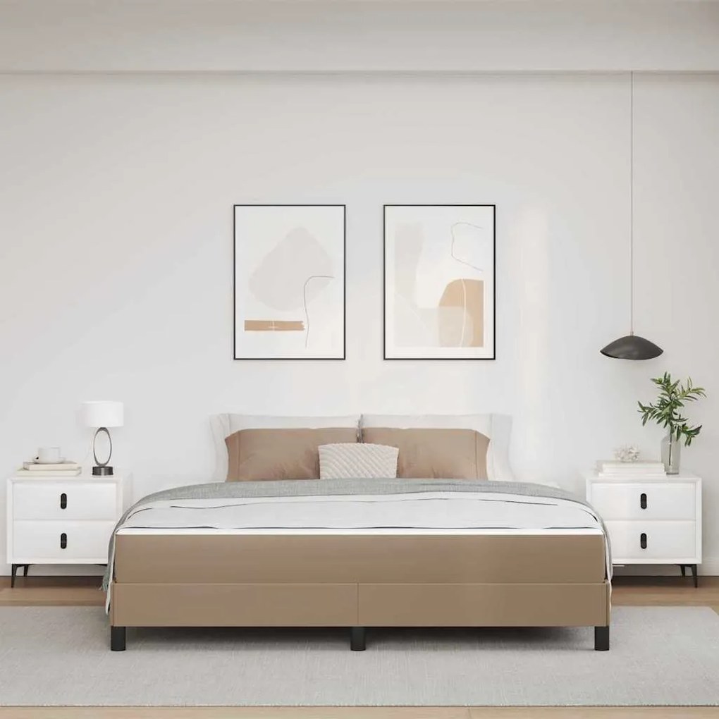 Rám postele s matrací Cappuccino 180 x 200 cm textil 3398647