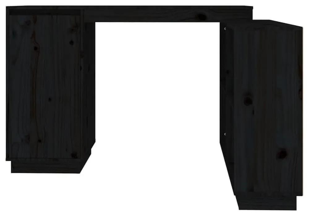 Petromila Psací stůl černý 110 x 50 x 75 cm masivní borové dřevo
