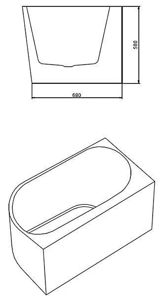 BPS-koupelny Volně stojící rohová akrylátová vana HYD-MER509B levá 150x75 bílá, odtokový komplet bílý matný
