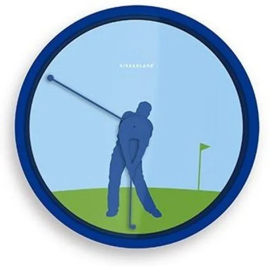 Kikkerland Nástěnné hodiny Golfista