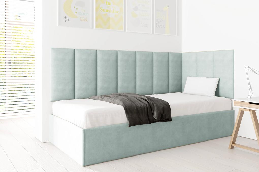 Eka Čalouněná postel Lucy s čalouněnými panely ZDARMA - 90x200 cm Barva látky Trinity: (2313) Modrá