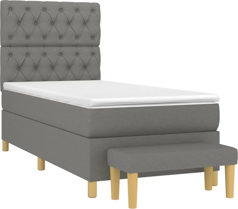 Box spring postel s matrací tmavě šedá 80 x 200 cm textil 3137350