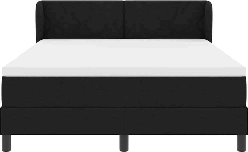 Postel s boxspringem s čelo Černá 140 x 200 cm textil 3340089