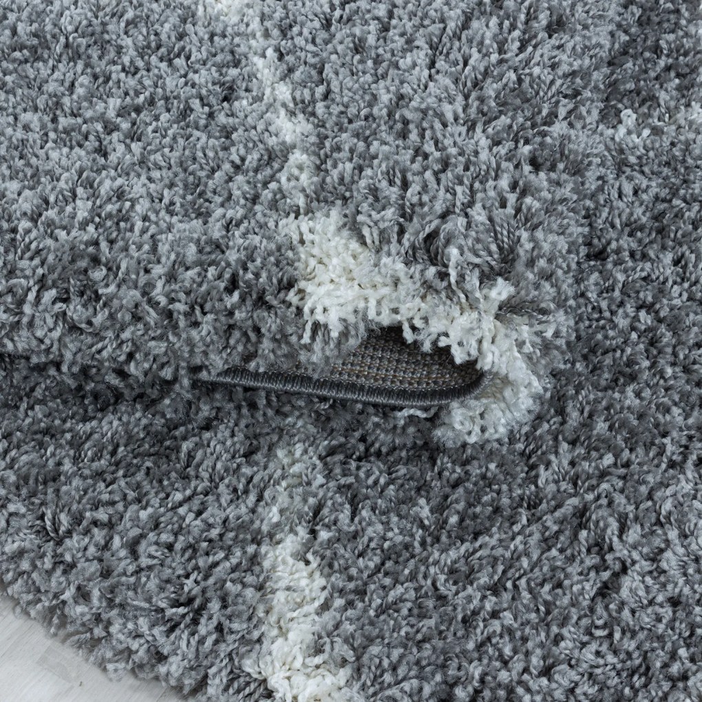 Ayyildiz koberce Kusový koberec Salsa Shaggy 3201 grey kruh - 80x80 (průměr) kruh cm