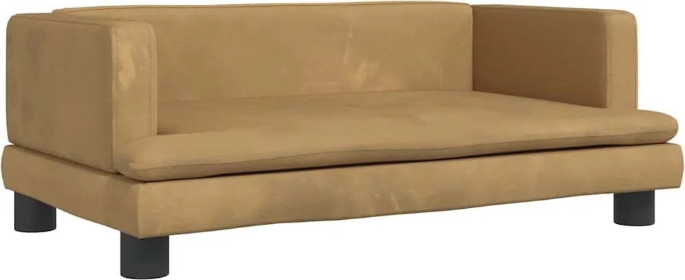 Pelíšek pro psy hnědý 80 x 45 x 30 cm samet 171899