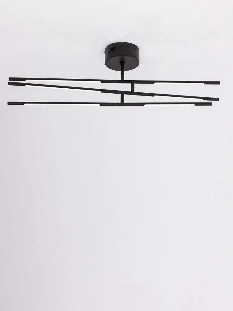 Černé kovové LED stmívatelné stropní svítidlo se stínidlem z akrylového skla 77x84 cm Raccio – Nova Luce
