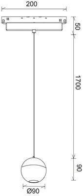 Mantra Magneto 48V Kilda, černý závěs LED 10W 3000K 110°, TRIAC, průměr 9cm