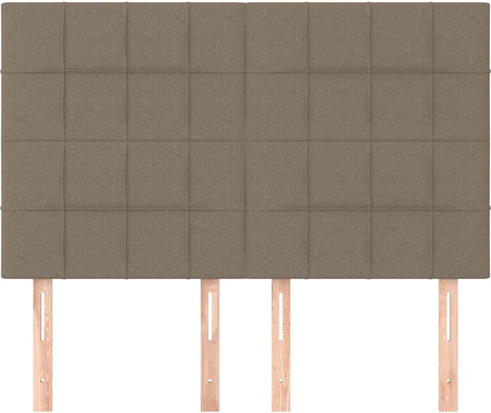 Čelo postele béžové 144x5x118/128 cm látkové 3116334
