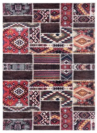 ANDRE mycí kobereček 2305 orientální patchwork protiskluz   bordó / h velikost 160x220 cm | krásné koberce cz