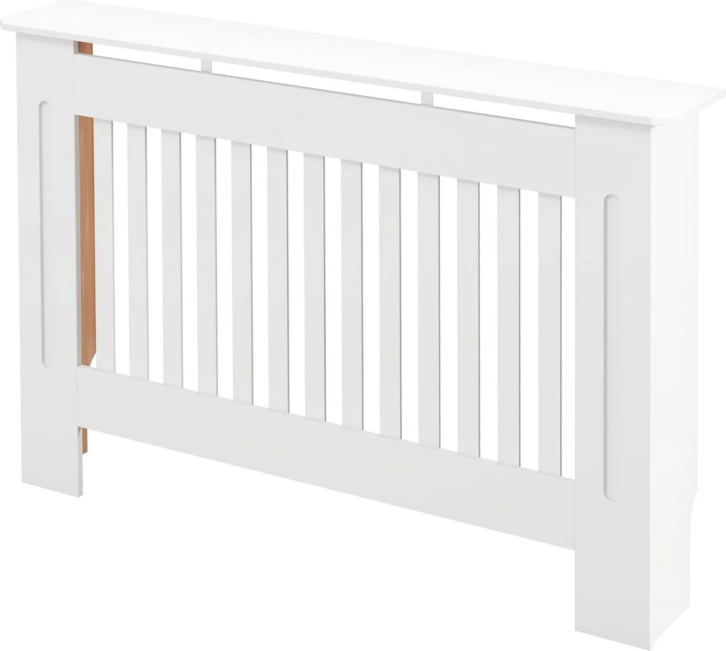 HOMCOM Kryt Radiátoru Moderní Kryt Radiátoru z MDF pro Obývací Pokoj a Ložnici 112x19x81cm Bílý
