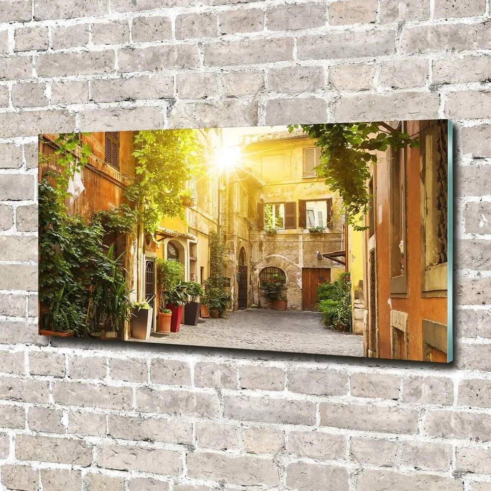 Wallmuralia Foto obraz sklo tvrzené Italské uličky 140x70 cm