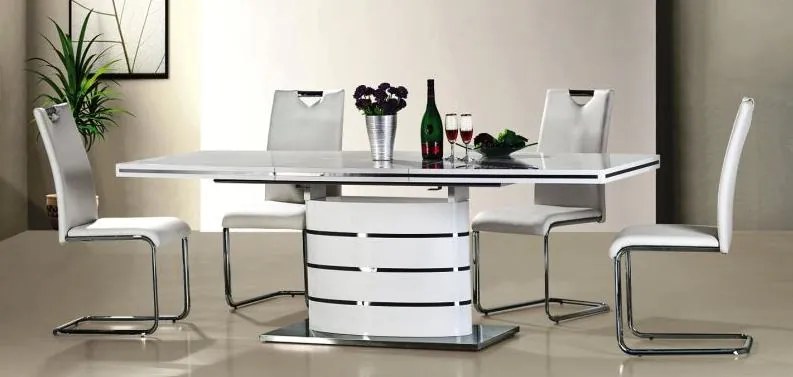 Jídelní stůl rozkládací FANO 160/220, bílý