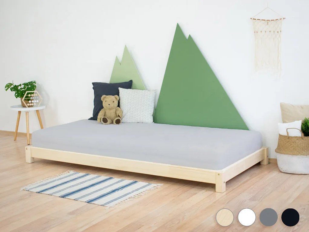 Benlemi Dřevěné dětské jednolůžko postel TEENY Rozměr: 120x180 cm, Barva hranolů: Bílá, Barva ploch: Bílá