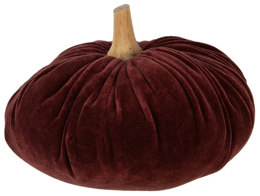 Vínová sametová dekorace dýně Pumpkin XXL - Ø 25*16 cm