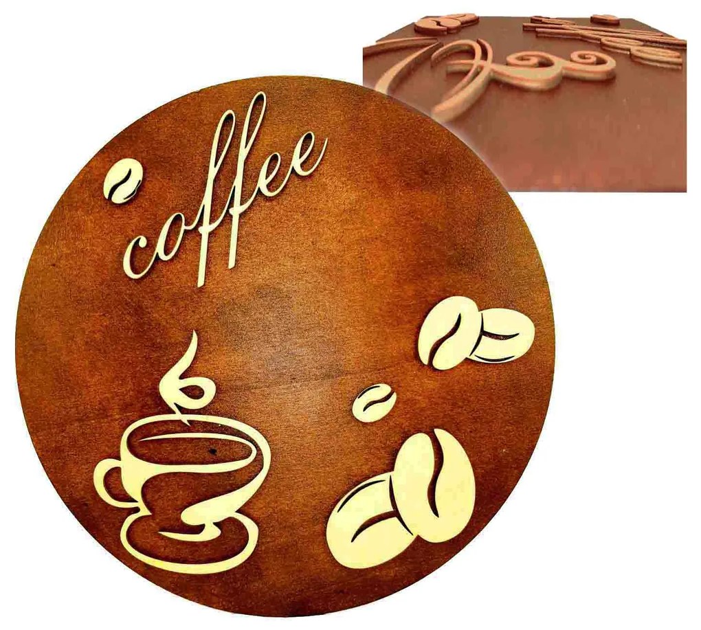 Dekorace "COFFEE" kulata p/př