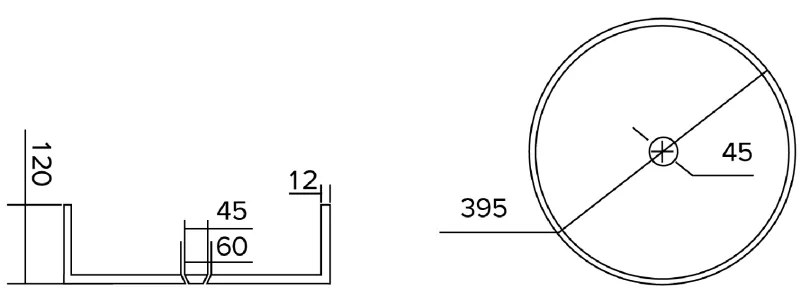 Mexen Eiva, skleněné umyvadlo na desku 39 × 39 cm, černá, 24163970