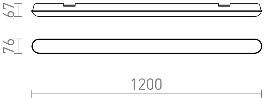 RED G13670 TRIDENT PRO 120 těleso šedá matný akryl 230V LED 40W IP65 4000K - DESIGN RENDL