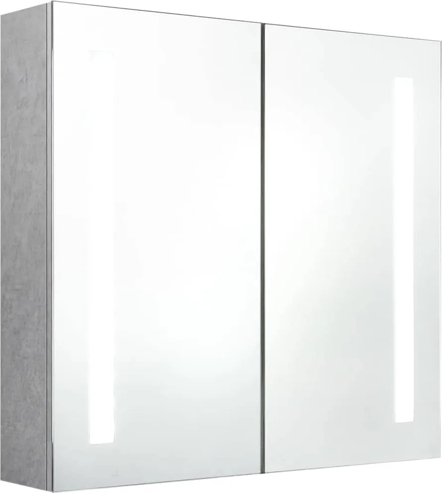 LED koupelnová skříňka se zrcadlem betonově šedá 62x14x60 cm 326518