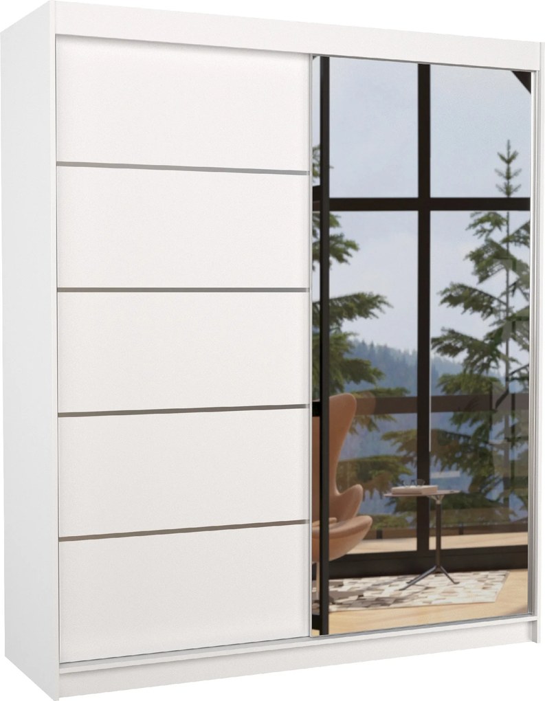 ADRK Furniture Posuvná skříň s zrcadlem CARO 180 ADRK-SW-CAR-W-180