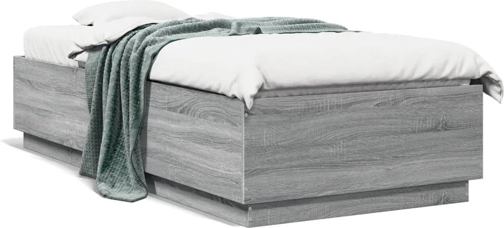 Rám postele šedý sonoma 90 x 200 cm kompozitní dřevo 3209728