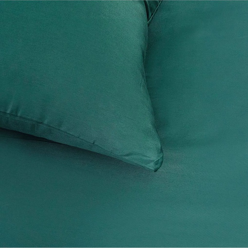 Saténové povlečení LUXURY COLLECTION tmavě zelené - 1x 140/220, 1x 70/90cm