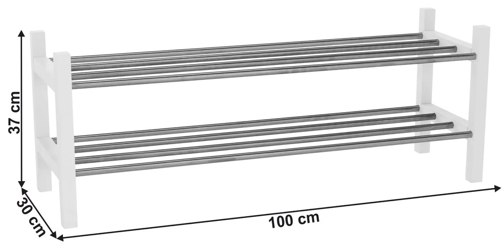 Kondela Botník, bílá/stříbrná, BRESO