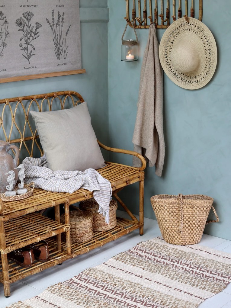 Béžový bavlněný koberec s ornamenty Rug stripes - 70*150 cm