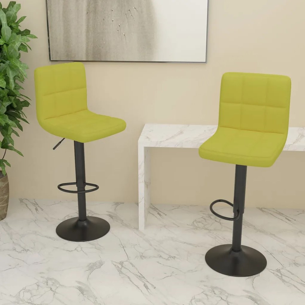 Barové židle 2 ks zelené textil 334287