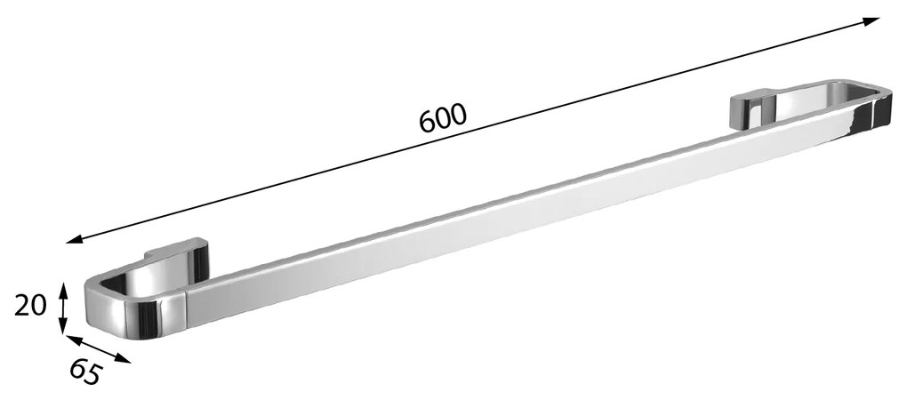 Gedy SAMOA držák ručníků 600x65mm, černá mat - A8216014