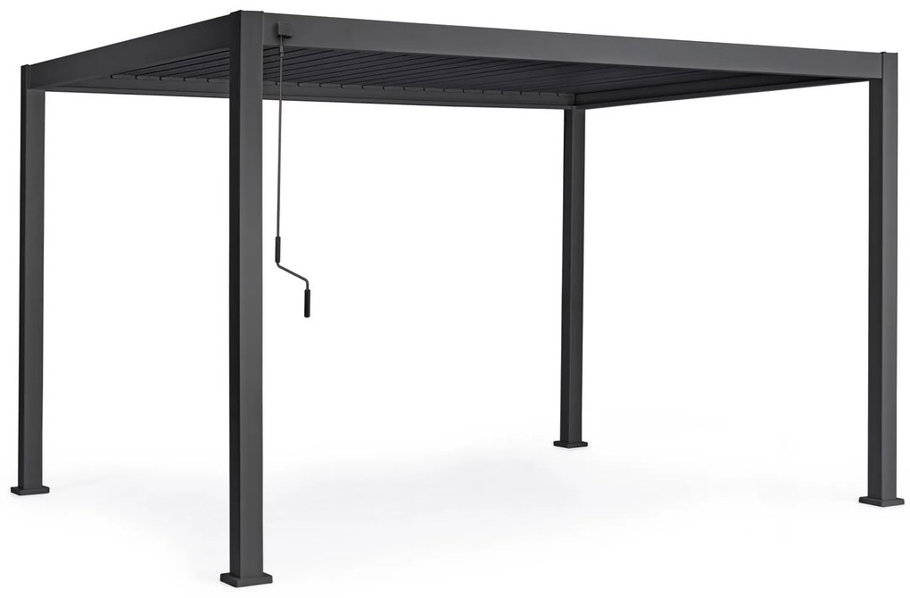 BIZZOTTO Antracitová hliníková pergola s uzavíracími lamelami OCEAN 3x4m 0795772