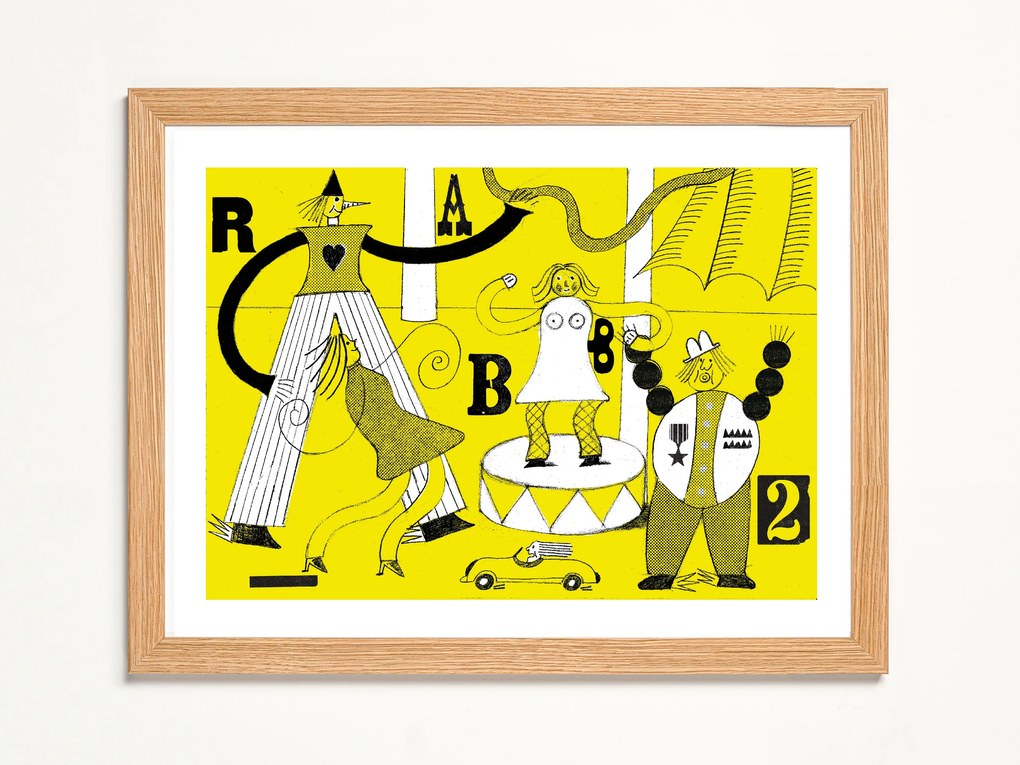 Přemysl Černý | Cirkus Rám: Bílý, Velikost: 30 x 40 cm