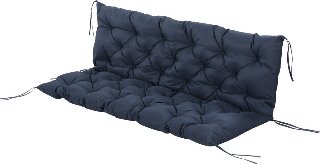 Outsunny polštář na 3místnou lavici 150x98x8 cm, polštář na lavici s popruhy, polštář na sedák, polštář na venkovní/venkovní židle, polštář na sedák,…