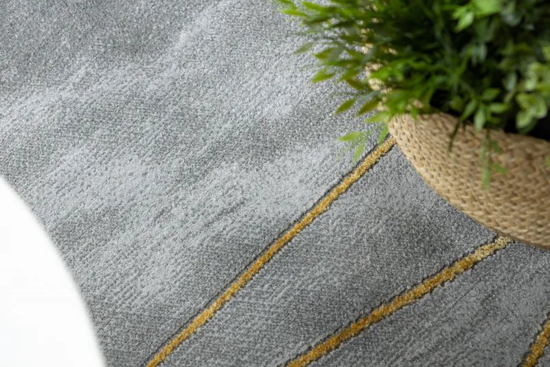 Dywany Łuszczów, Kusový koberec Emerald 1022 grey and gold, 160x220, šedá, chodba / předsíň