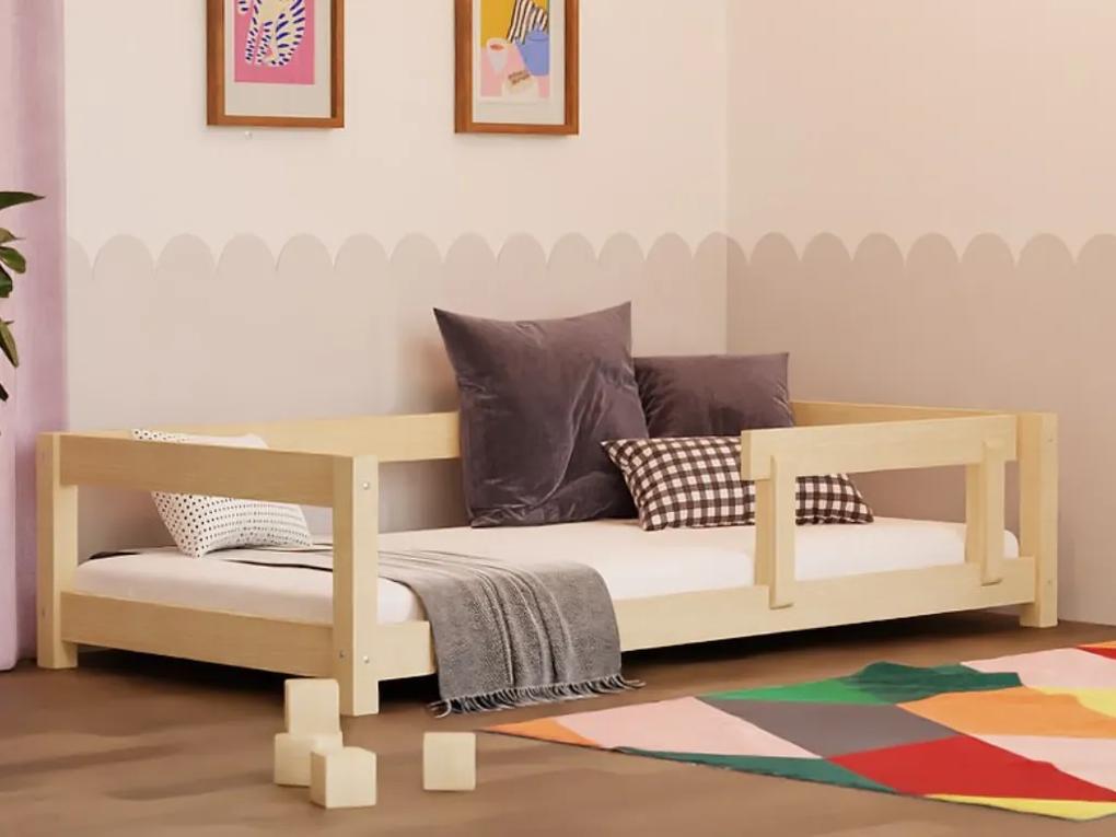 Benlemi Dětská postel STUDY se zábranou Zvolte barvu: Šalvějová zelená, Zvolte rozměr: 120x200 cm, Zvolte zábranu: Se dvěma zábranami