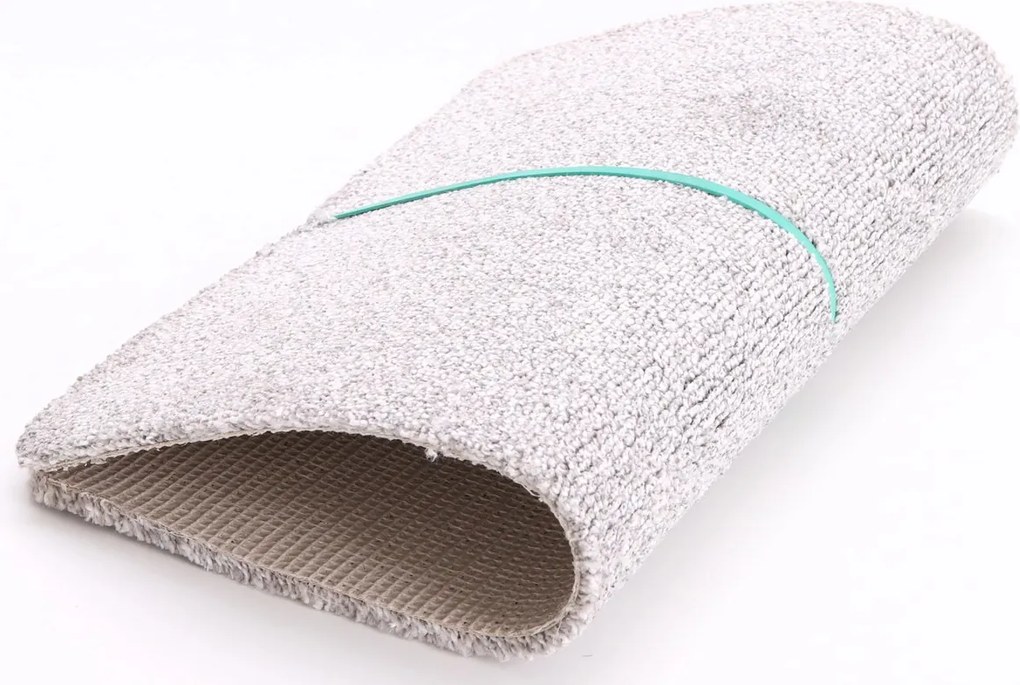 Spoltex, Metrážový koberec Ester / 74 Bílo šedá, zátěžový, na míru, šíře 4m, bílá, šedá, ab (mřížka), obývací pokoj