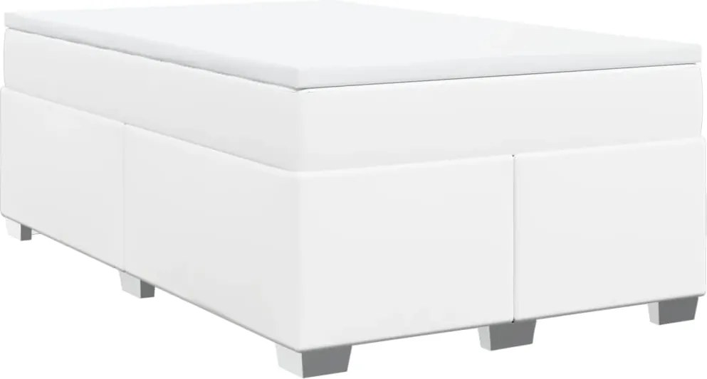 Box spring postel s matrací bílá 120x190 cm umělá kůže 3285202