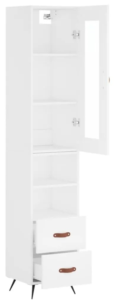 Skříň highboard bílá 34,5 x 34 x 180 cm kompozitní dřevo