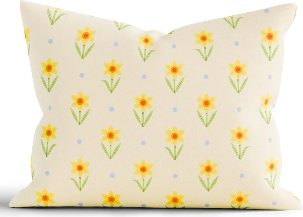 MK Lůžkoviny Bavlněný povlak na polštář Renforcé 50 x 70 cm - Narcis bíložluté