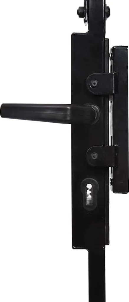 Plotová branka ASSEN s klenutým vrcholem a 2 sloupky 105 x 170 cm černá 145751