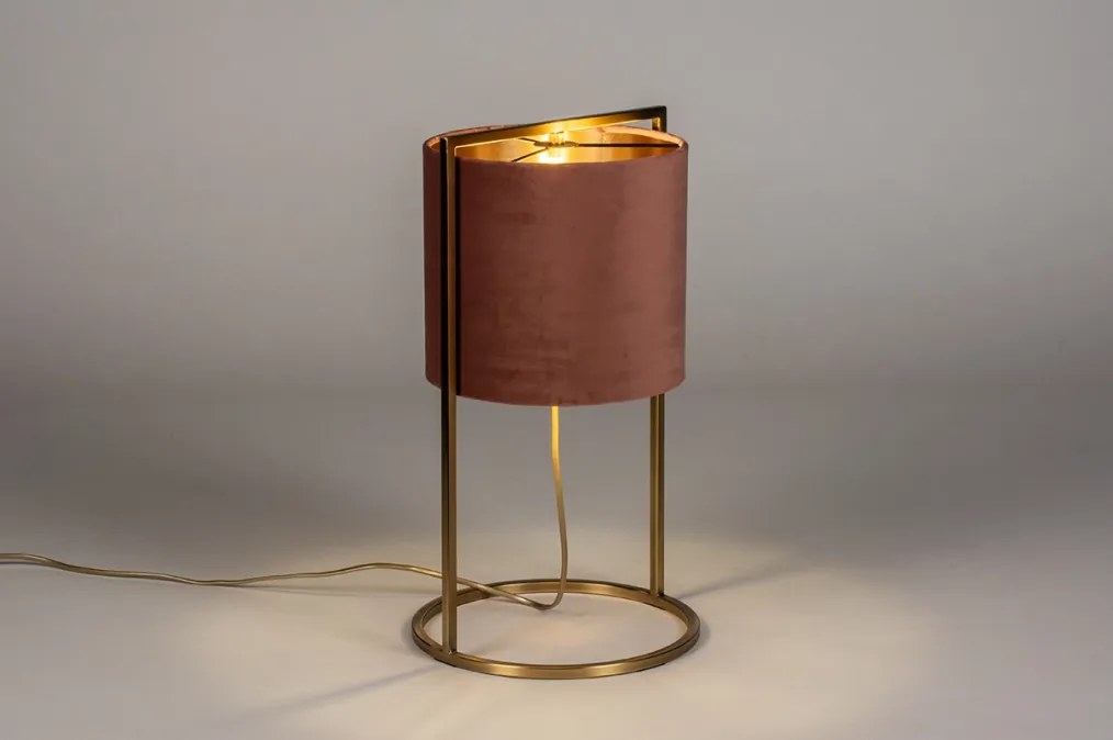 Stolní lampa Burnham Brown and Gold