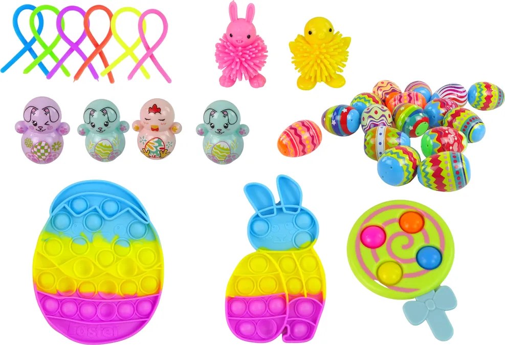 LEAN Toys Sada velikonočních hraček Fidget Toys – velikonoční vajíčka – dekorace