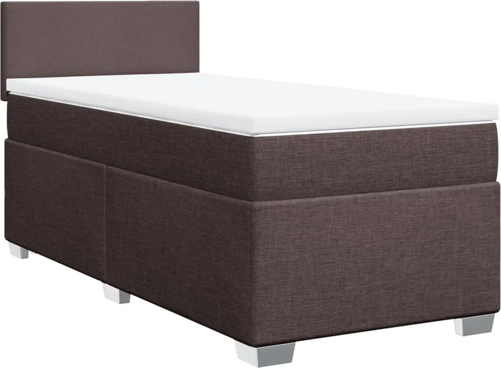 Box spring postel s matrací tmavě hnědá 80x200 cm textil 3285711