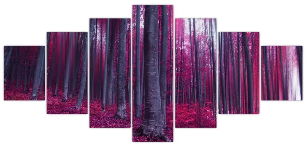 Obraz růžového lesa (210x100 cm)